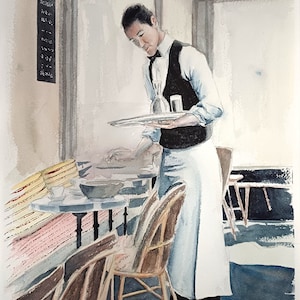 Waiter - Original Watercolor Painting - Etsy