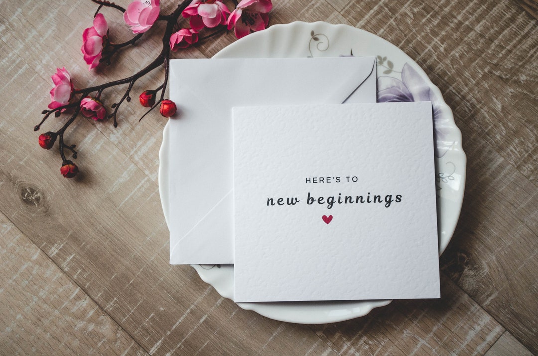 Here's to New Beginings Card new Job Card New Home Card leaving Work ...