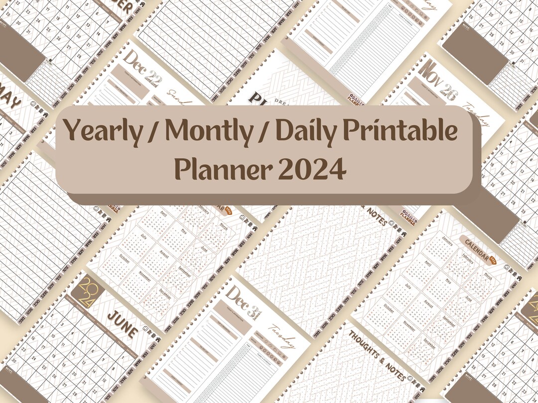 Aesthetic Planner 2024 Boho Printable Calendar 2024 Printable - Etsy