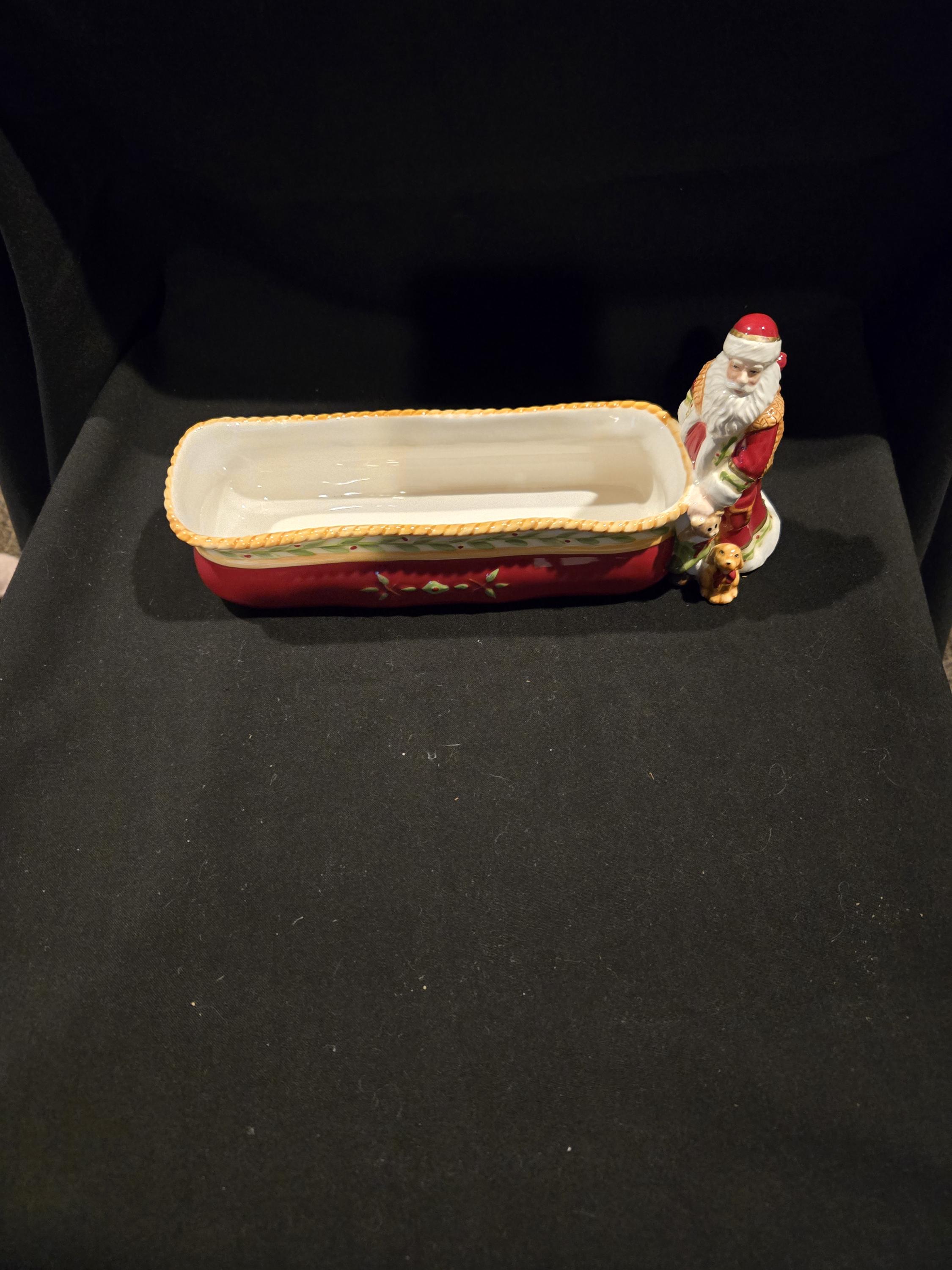 Fitz and Floyd Santa Tidbit Holder, Crackers, Dip, Candy, Etc. - Etsy