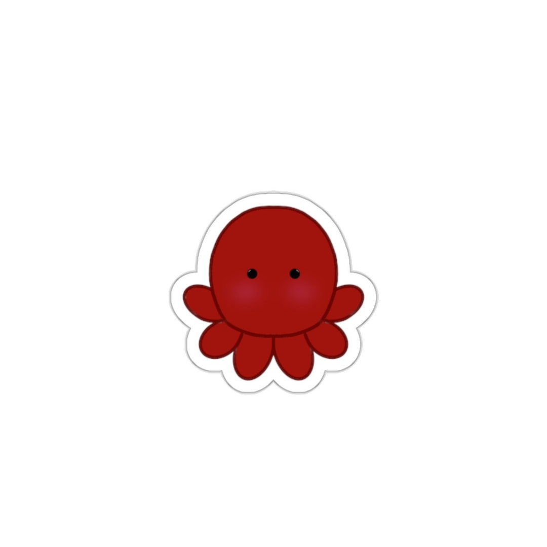 Red Blushing Octopus Sticker - Etsy