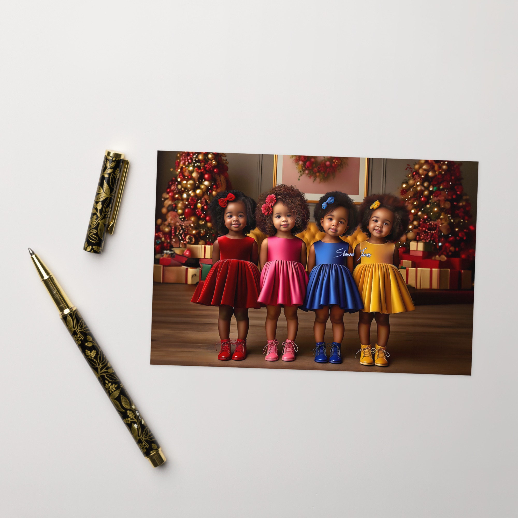 Four Little Girls - Greeting Card - Etsy