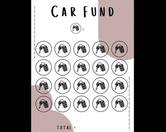 Printable Car Fund Savings Challenge Downloadable Worksheet, Savings ...