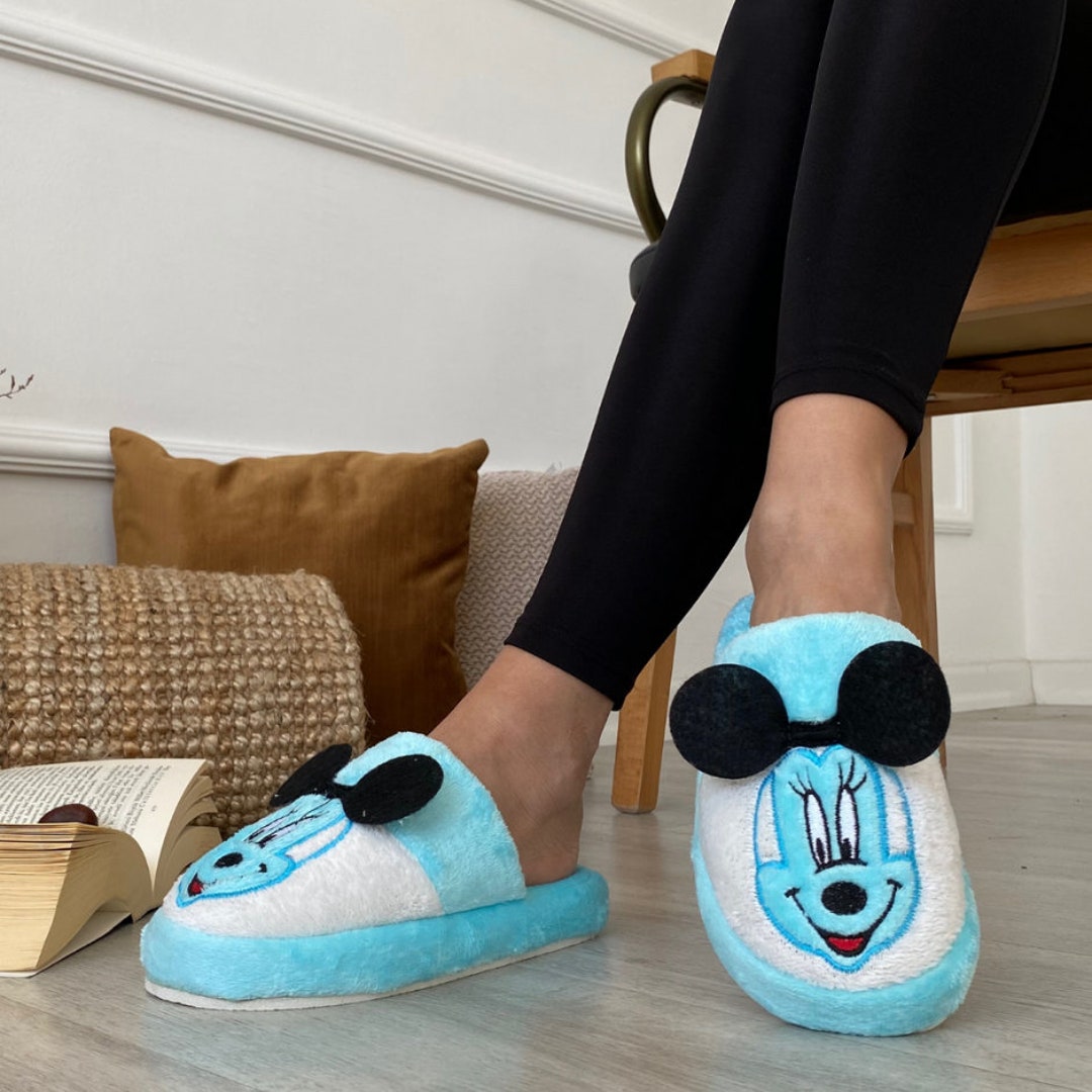 Cozy Mickey Mouse House Slippers Comfy Fuzzy Home Slippers - Etsy