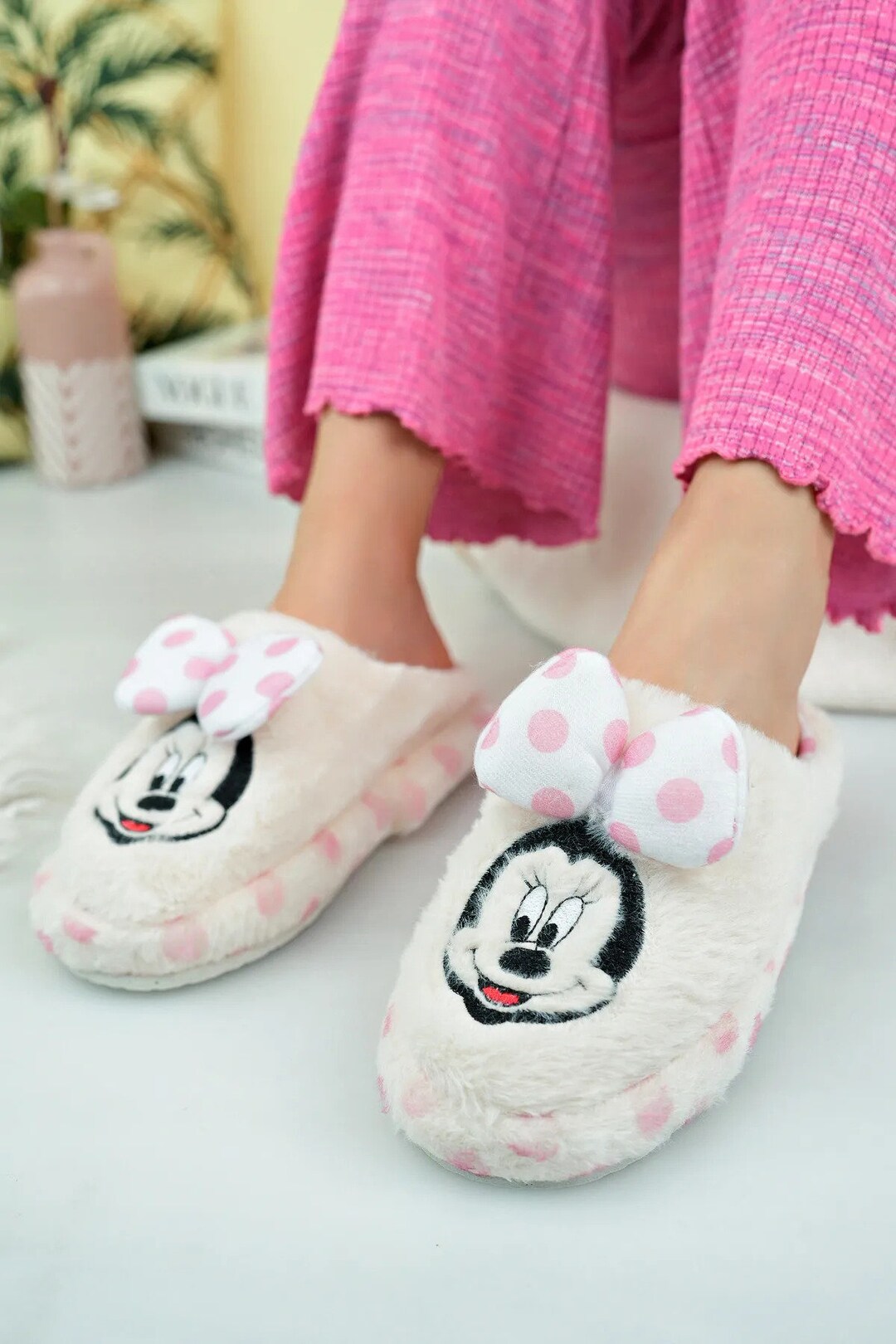 Cozy Mickey Mouse House Slippers, Comfy Fuzzy Home Slippers, Cute ...