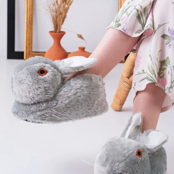 Rabbit Slippers - Etsy