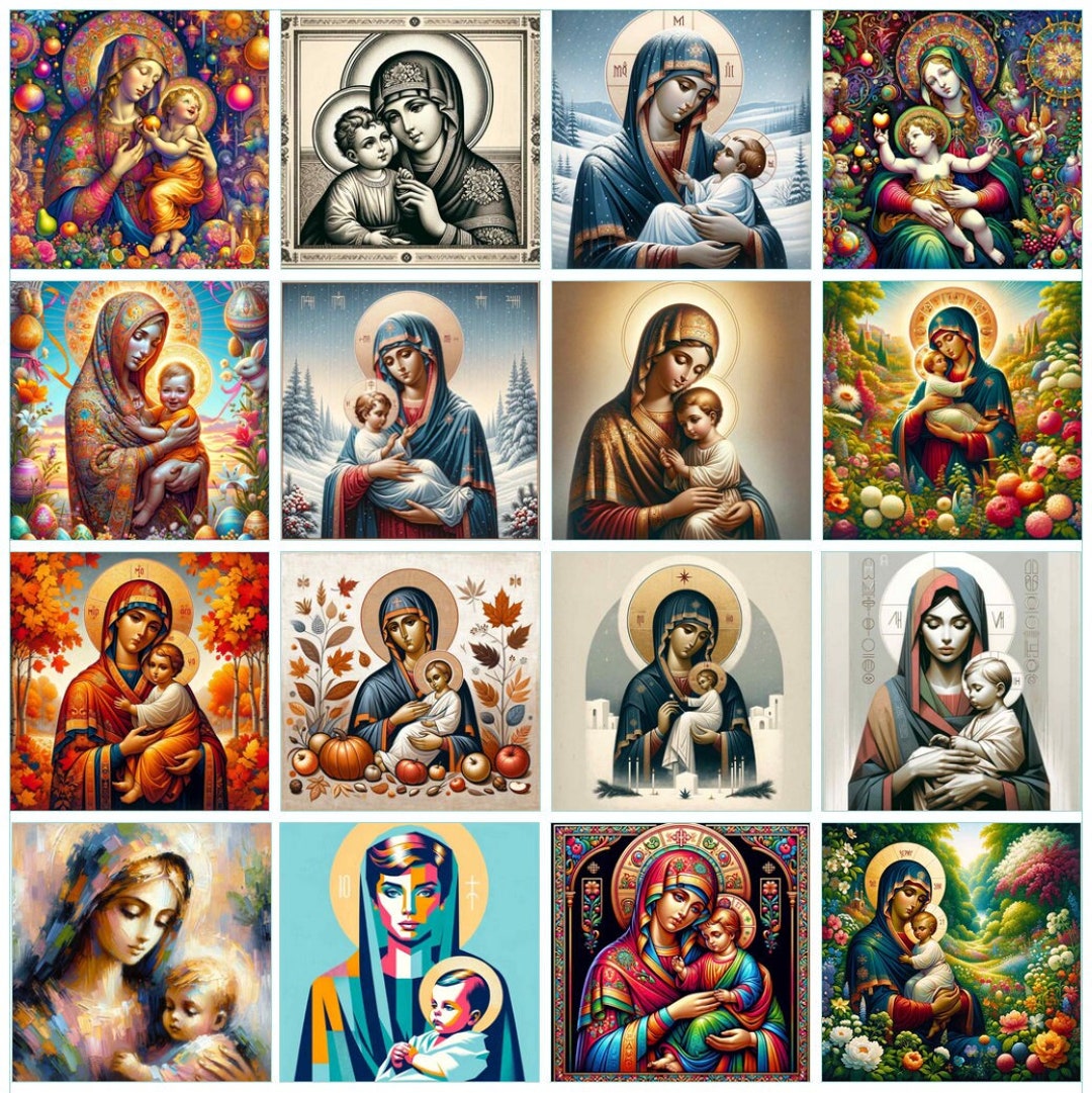 Maria mit Kind Ikonen Christliche Grafiken Bilder Darstellung als ...