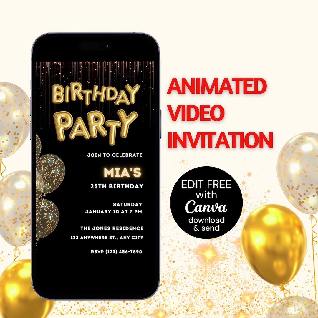 Electronic Birthday Party Invitation, Digital Forty Birthday Invite ...