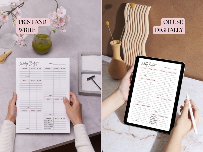 Weekly Budget, Weekly Budget Template, Weekly Budget PDF Printable ...