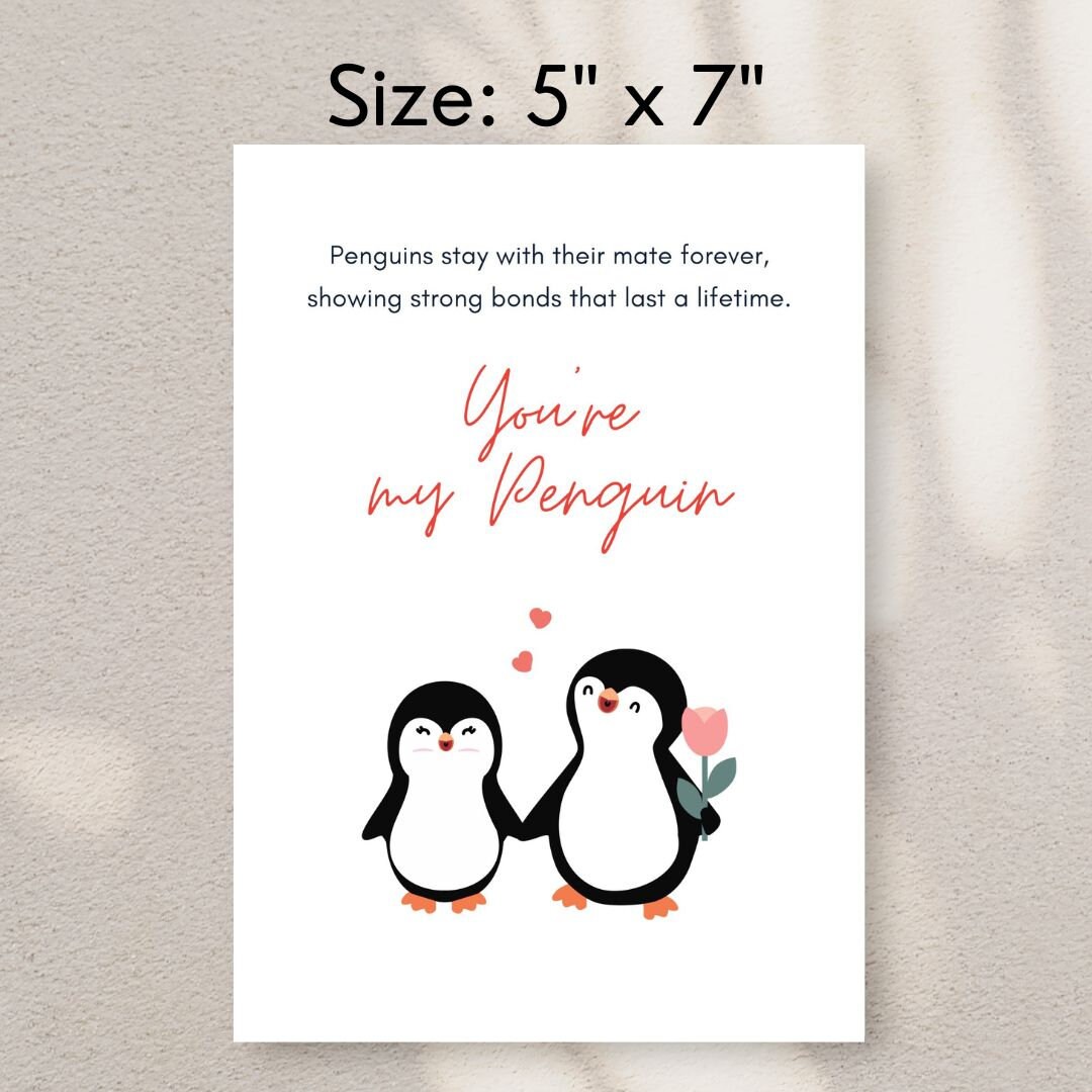 You’re My Penguin Valentines Card, Cute Card for Her, Wife Valentines ...