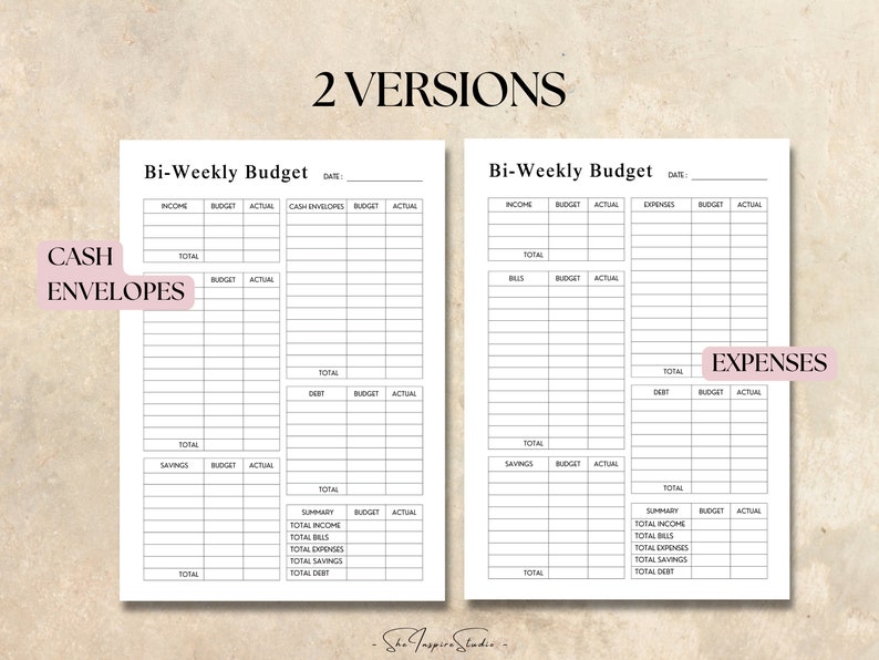 Bi-weekly Budget Planner, Biweekly Template PDF, Printable Paycheck ...