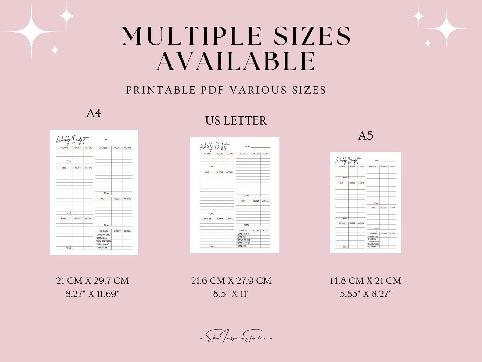 Weekly Budget, Weekly Budget Template, Weekly Budget PDF Printable ...
