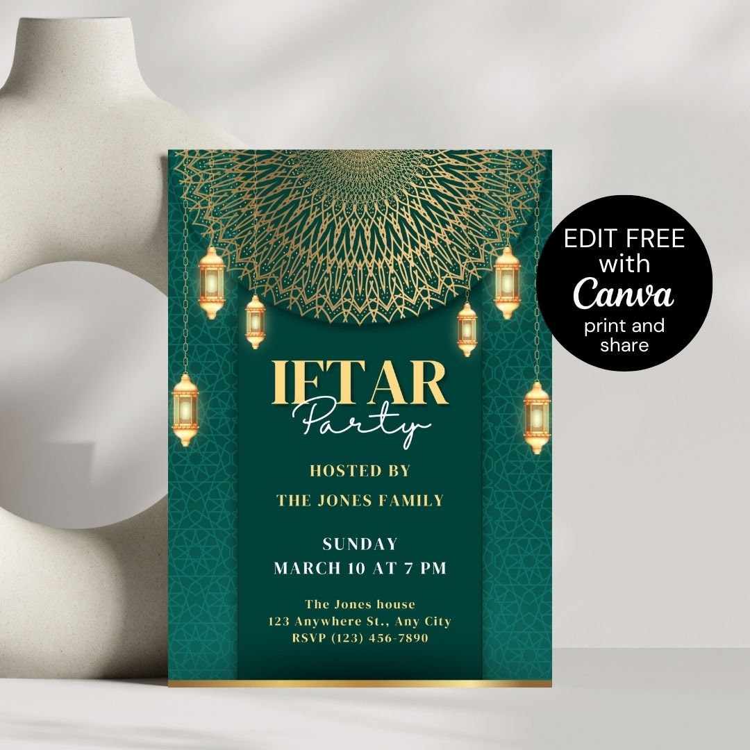 Iftar Dinner Party Invitation, Ramadan Kareem, Iftar Invite Card ...
