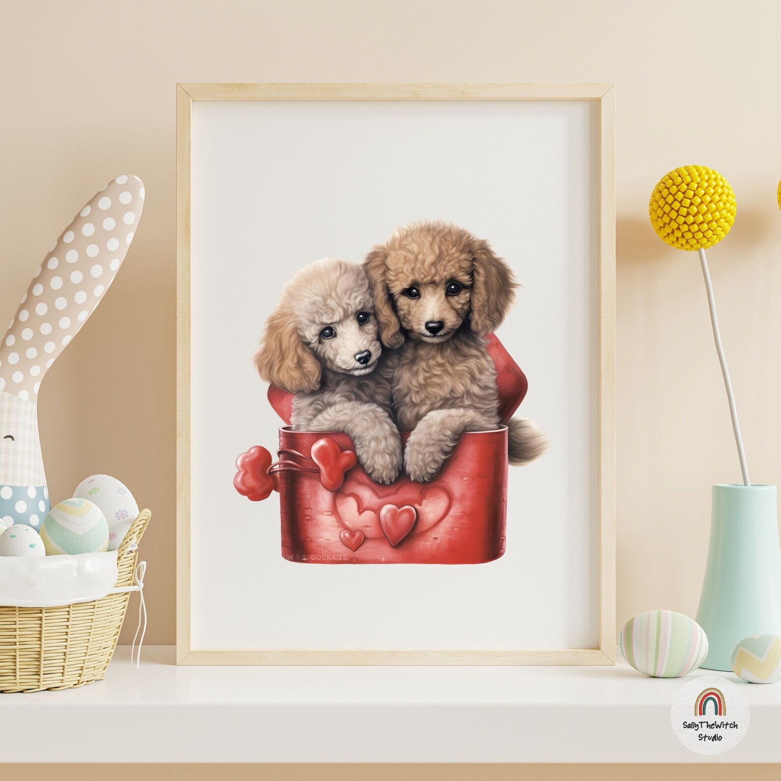 Watercolor Valentine Clipart, Valentine Puppy Clipart, Valentine Puppy ...