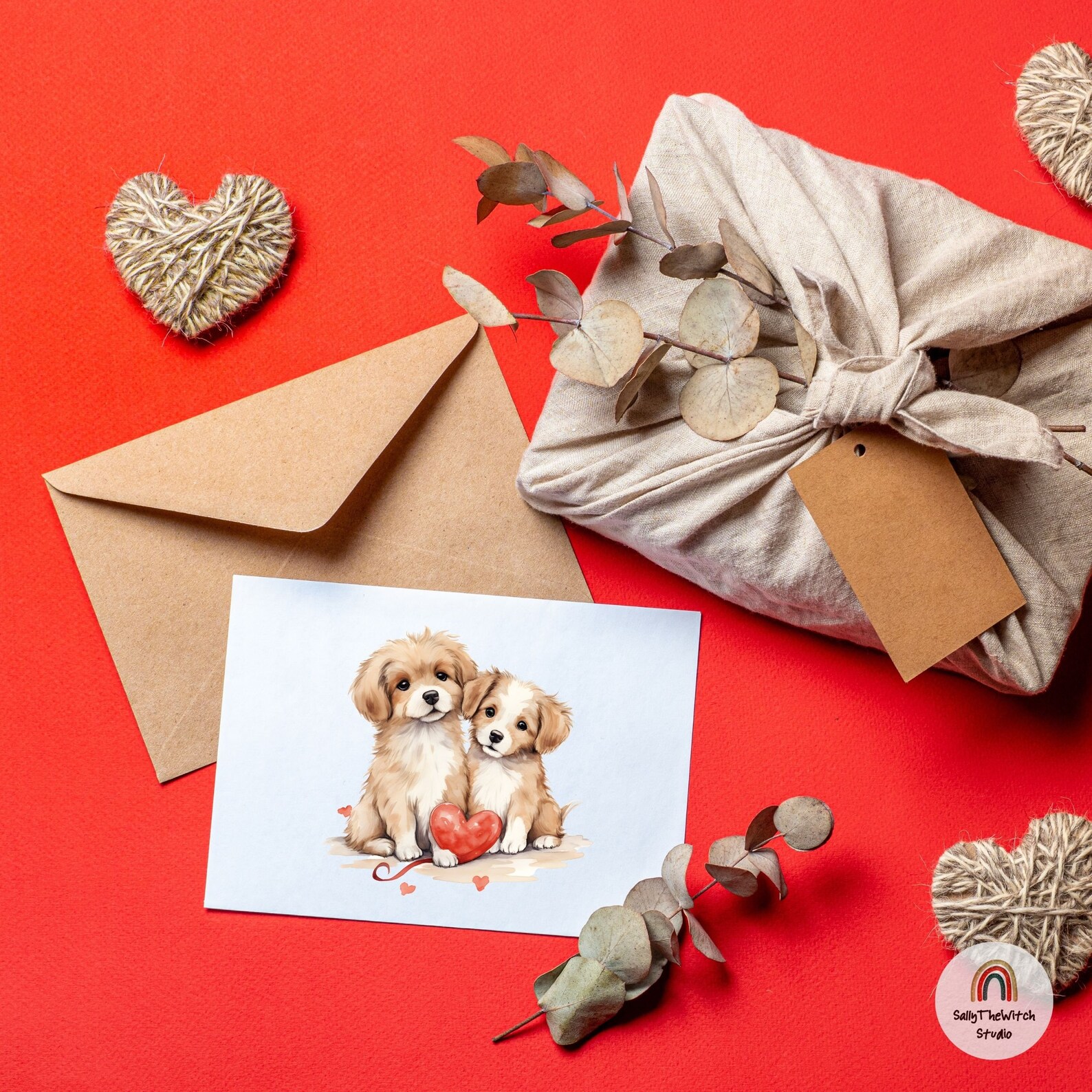 Watercolor Valentine Clipart, Valentine Puppy Clipart, Valentine Puppy ...