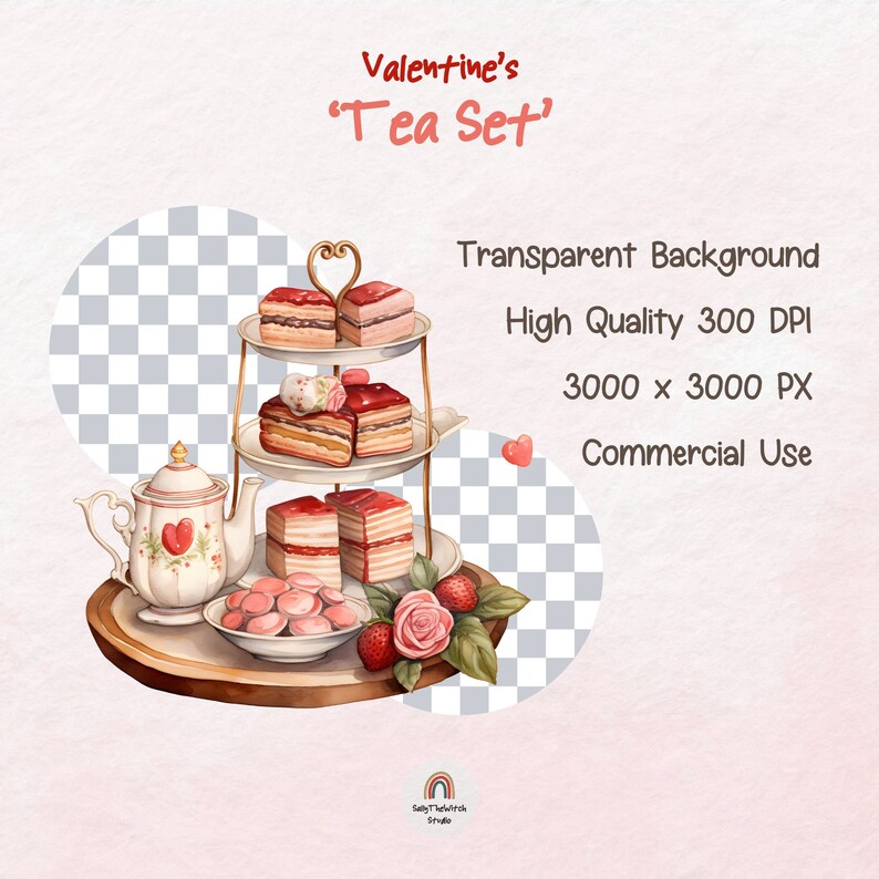 Watercolor Valentine Tea Set Clipart, Valentine Hot Drink, Hot Drink ...