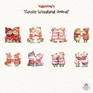 Watercolor Couple Woodland Animal Clipart, Woodland Animal PNG ...