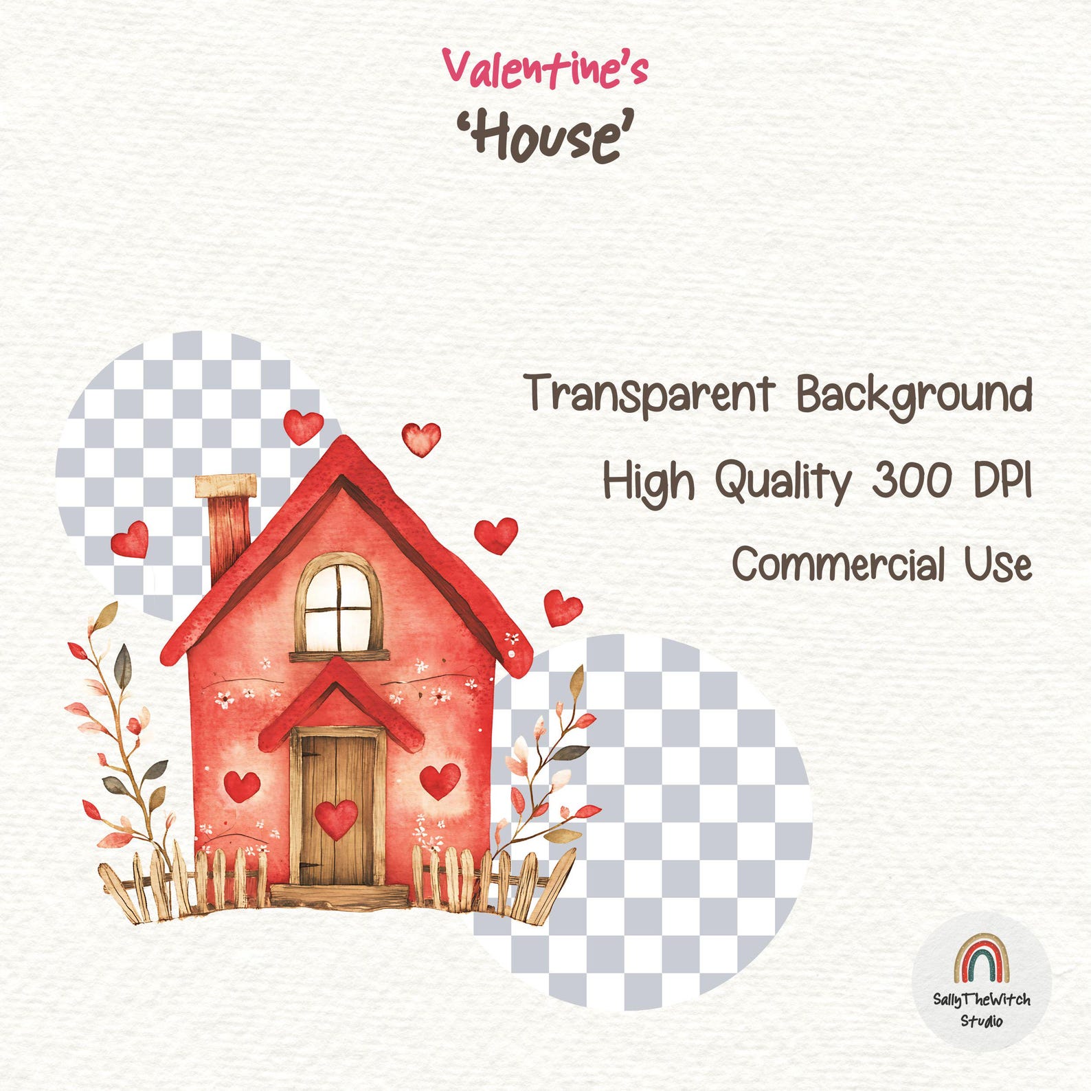 Watercolor Valentine House Clipart, Valentine House, Pink House PNG ...