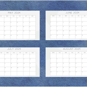 2024 Minimalist Calendar Digital Download Editable Calendar Printable ...