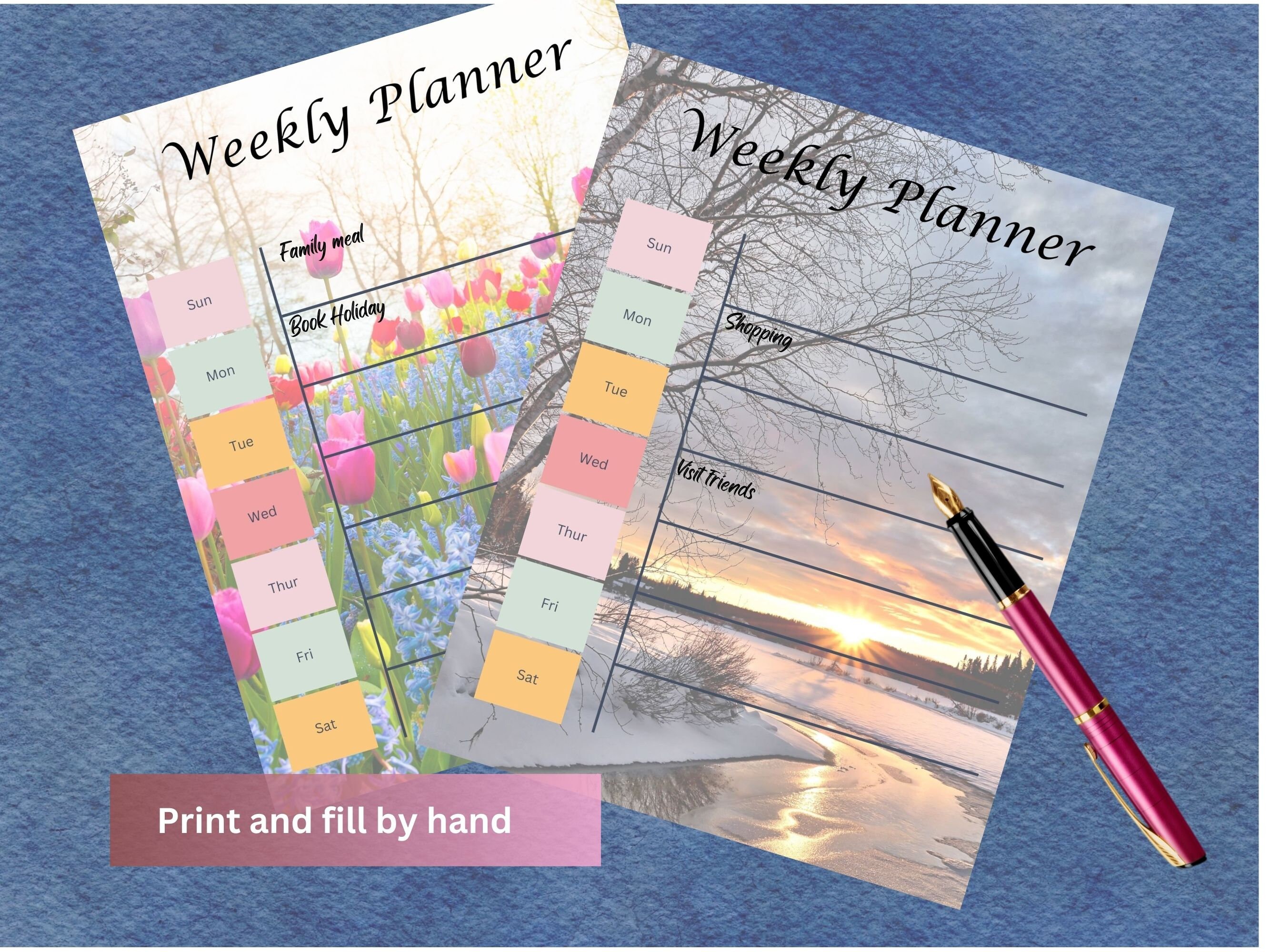 Weekly Planner - 4 Seasons | Instant Download | Organiser | Printable ...