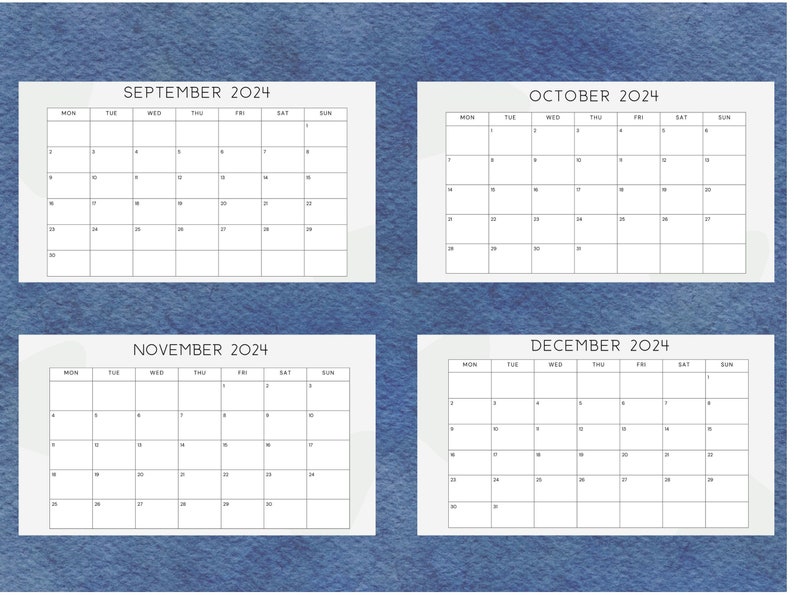 2024 Minimalist Calendar Digital Download Editable Calendar Printable ...