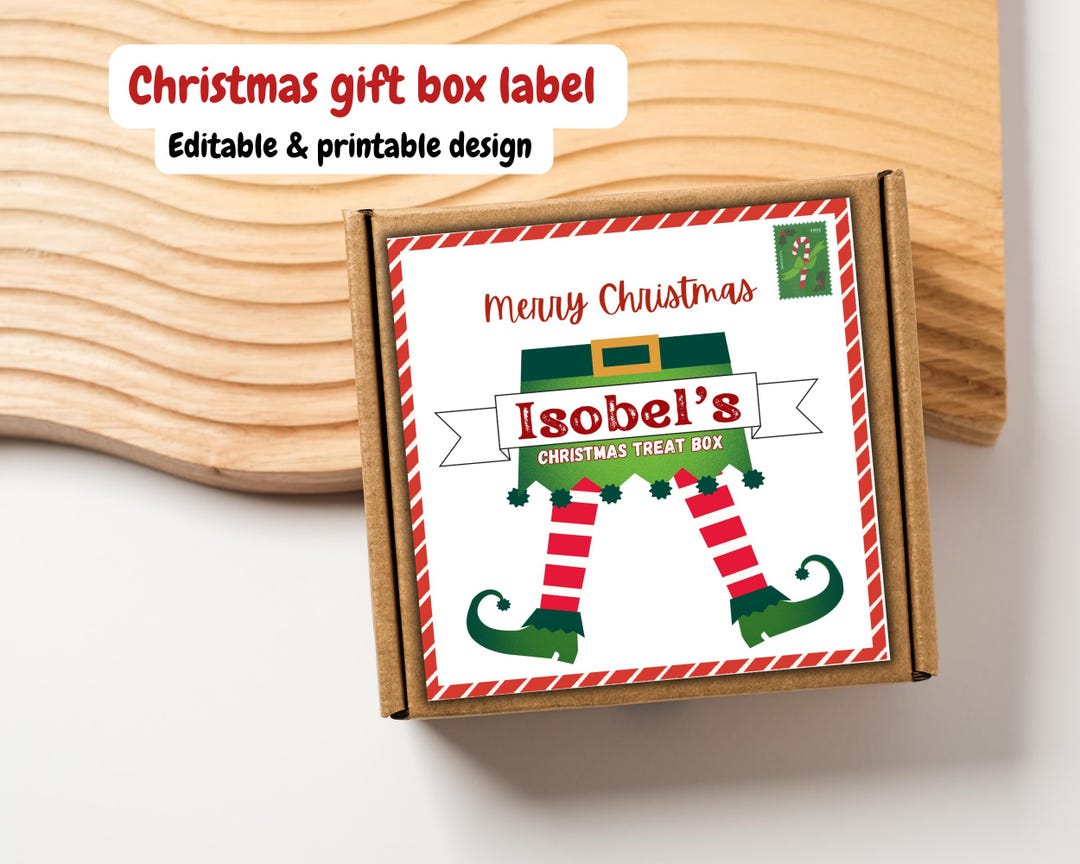 Personalised Christmas Box Label | 1st December Gift Packaging Sign ...