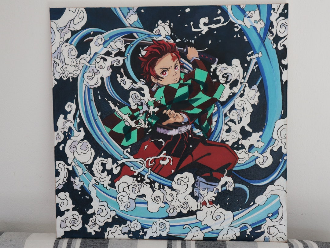 Oil Painting on Canvas Fan Art Demon Slayer - Etsy