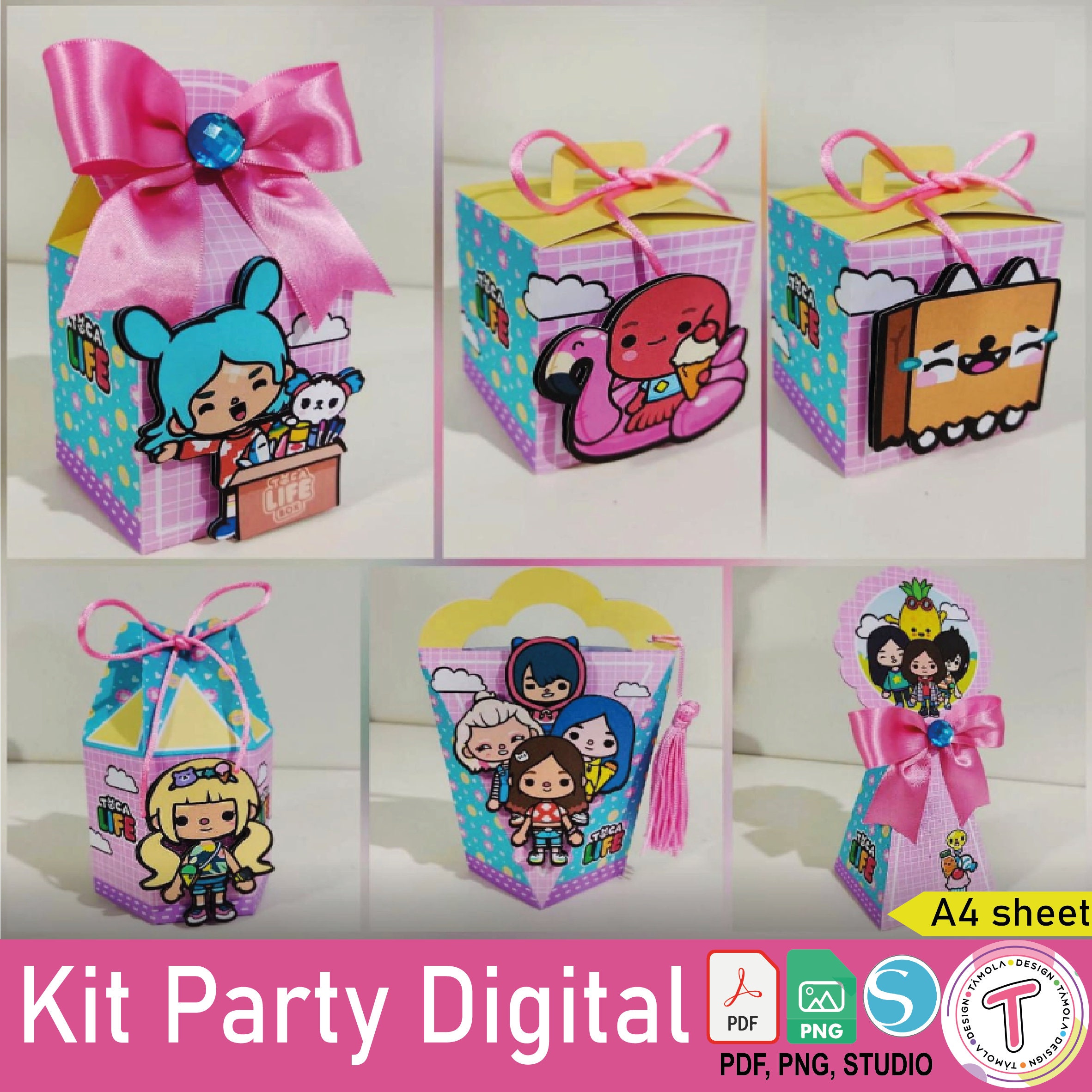 Toca Life World cod02 Party Favors Boxes Personalized, Birthday ...