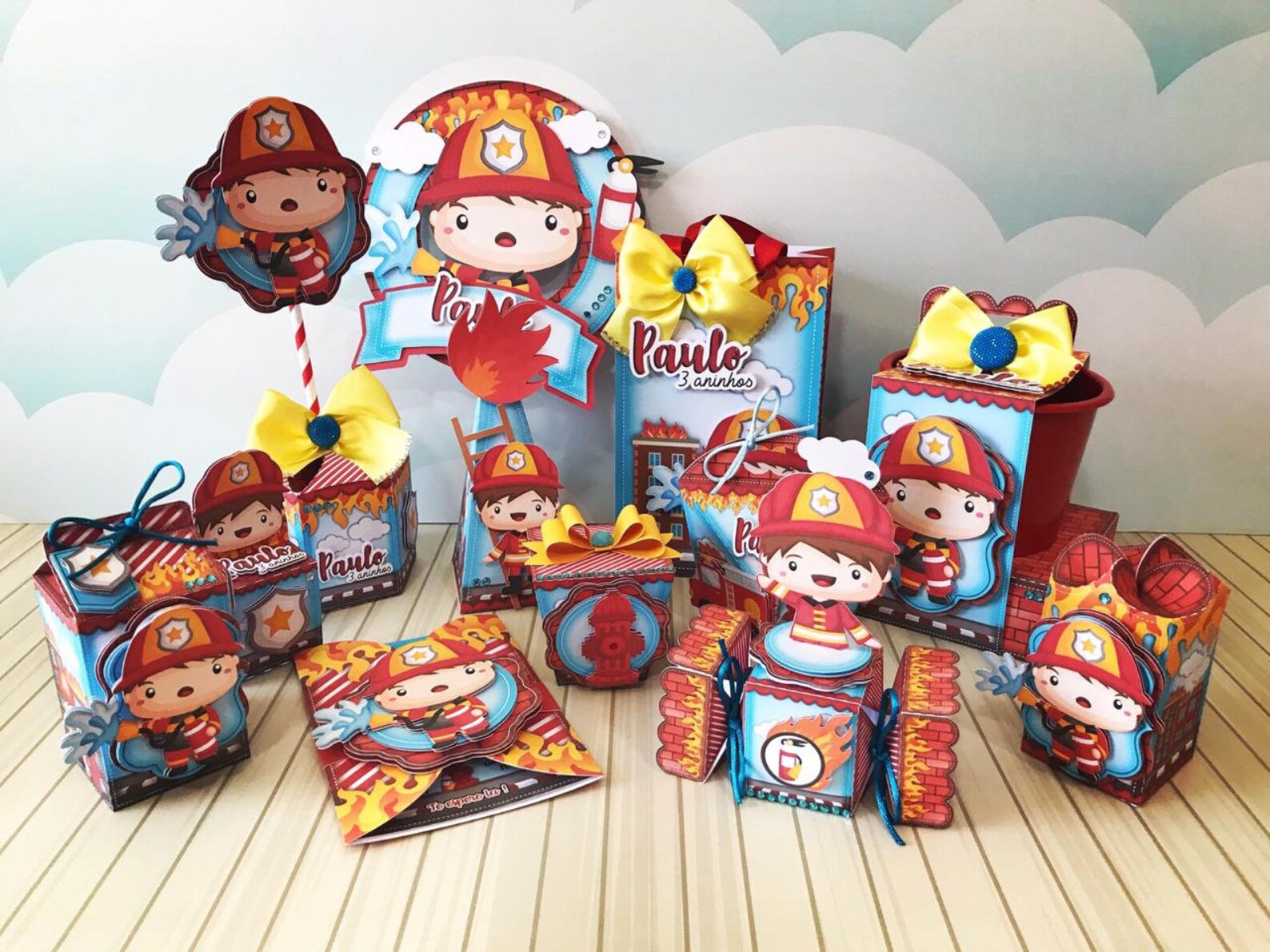 Firefighter cod02 Party Favors Boxes Personalized, Birthday Decoration ...