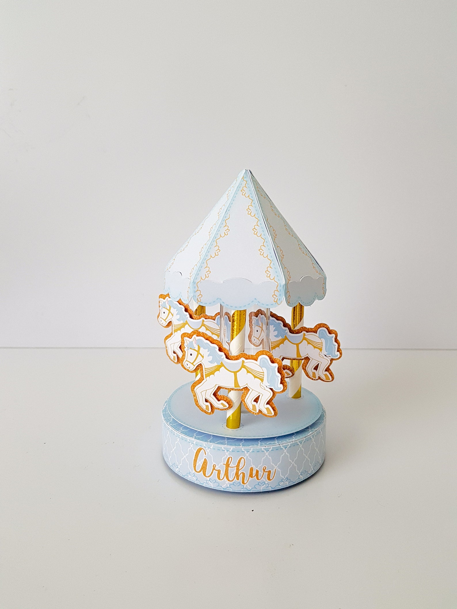 Blue Carousel cod04 Kit Party, Favors Boxes Personalized, Birthday ...