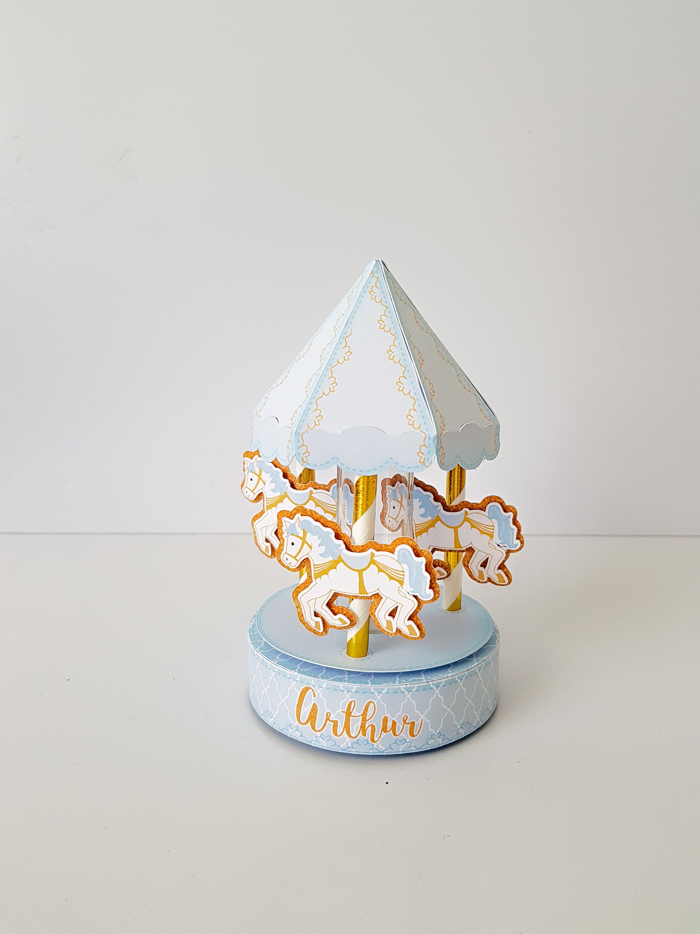 Blue Carousel cod04 Kit Party, Favors Boxes Personalized, Birthday ...