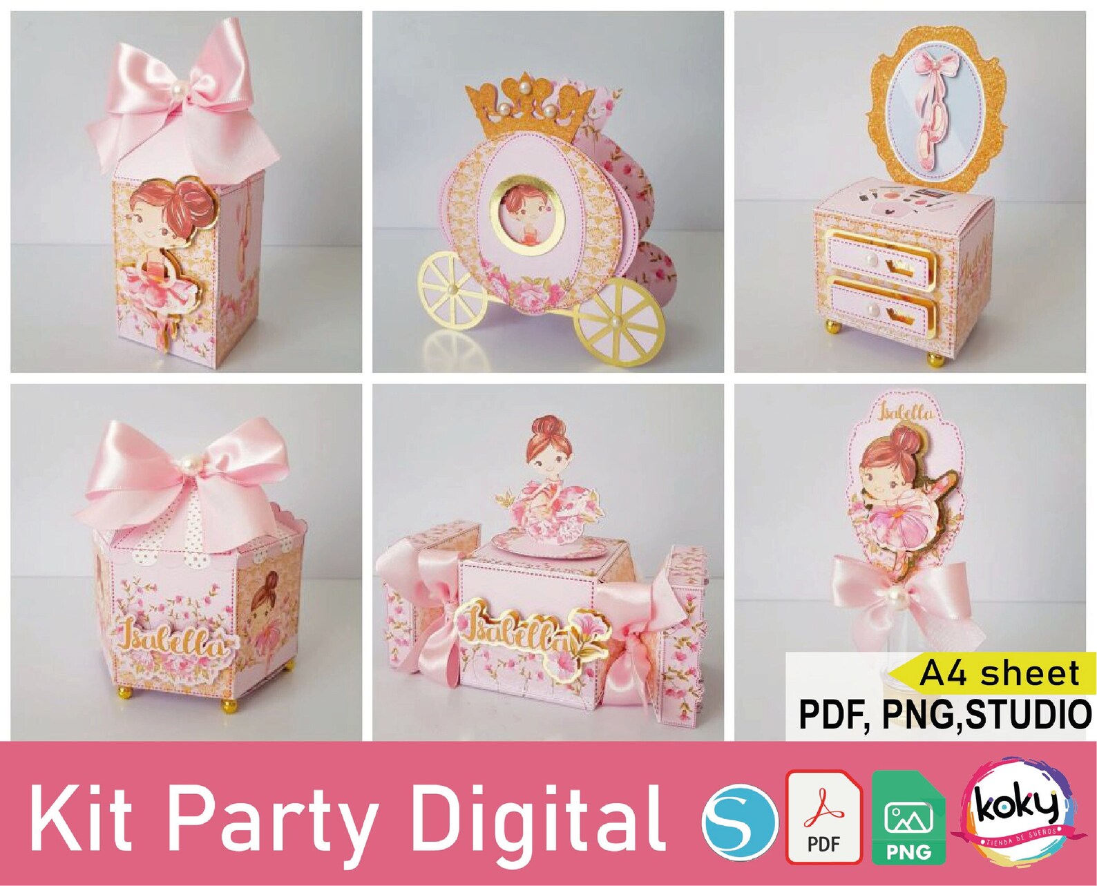 Ballet Dancer Cod 005 Party Favors Boxes Personalized, Birthday ...