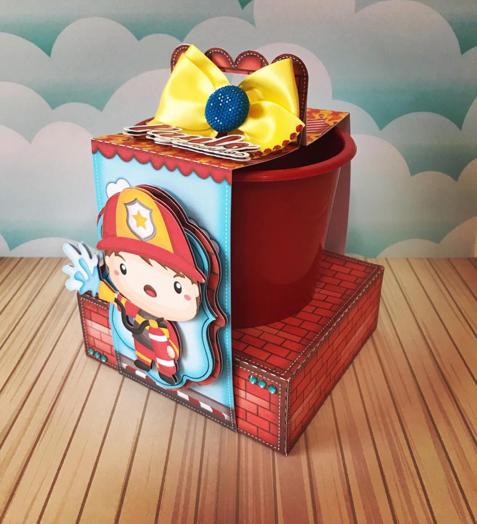 Firefighter cod02 Party Favors Boxes Personalized, Birthday Decoration ...