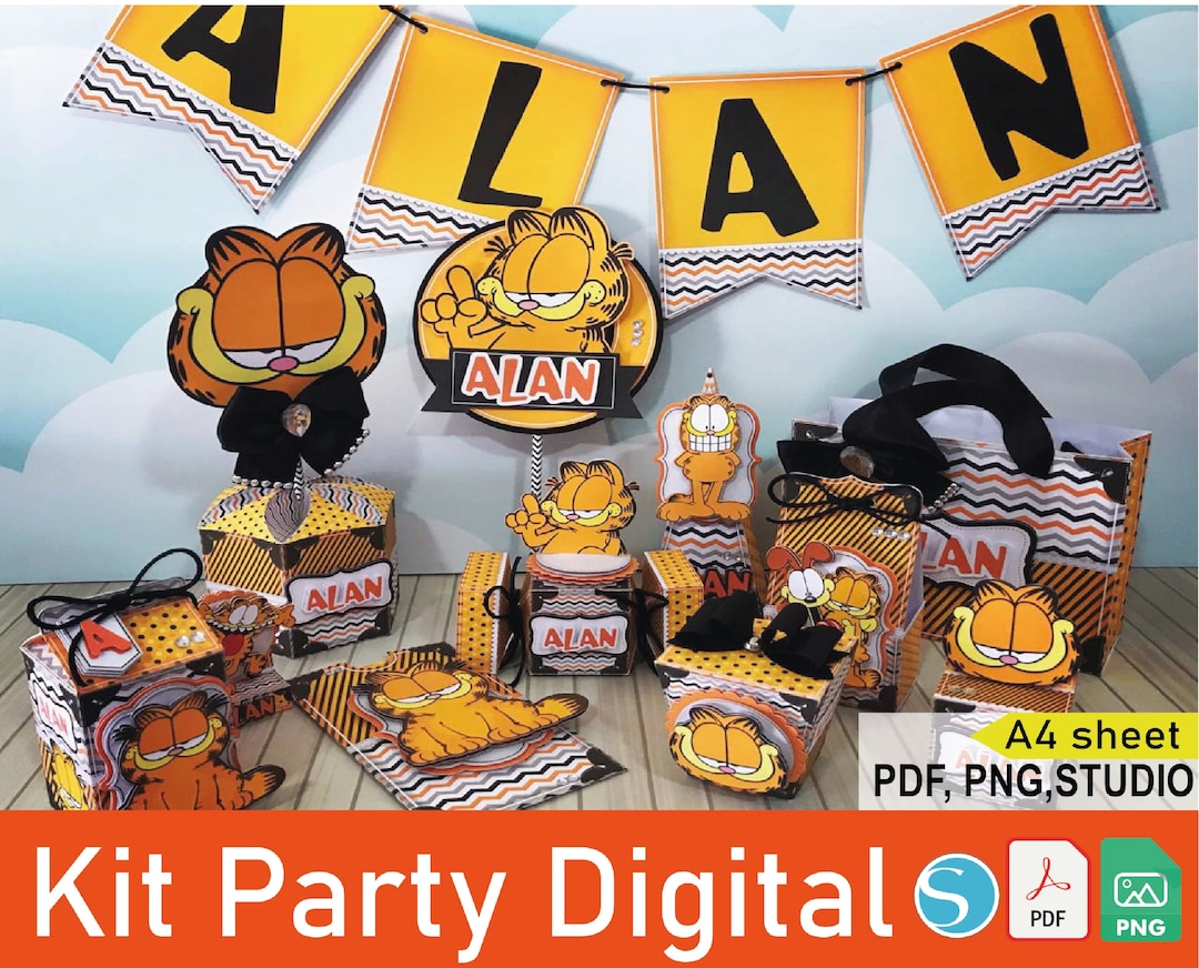 Garfield cod01 Party Favors Boxes Personalized, Birthday Decoration ...