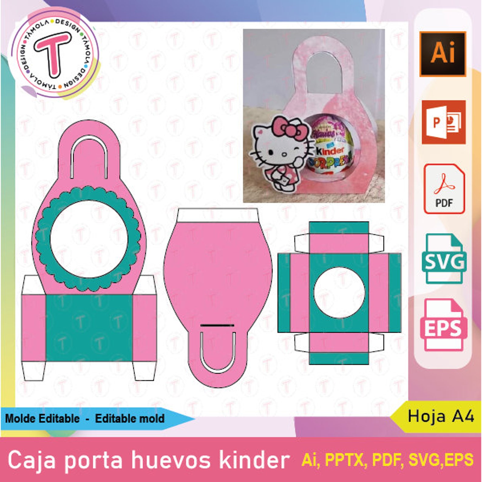 Editable Kinder Egg Holder Box Template - Etsy