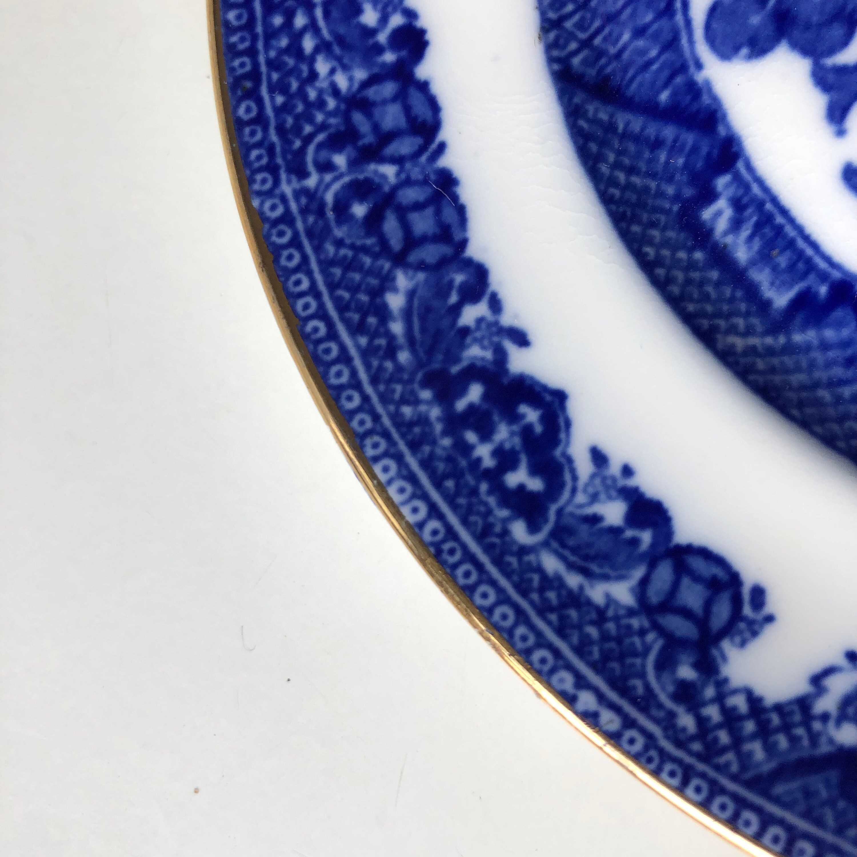 Antique Cobalt Blue & White Willow Pattern Flo Blue Victorian - Etsy