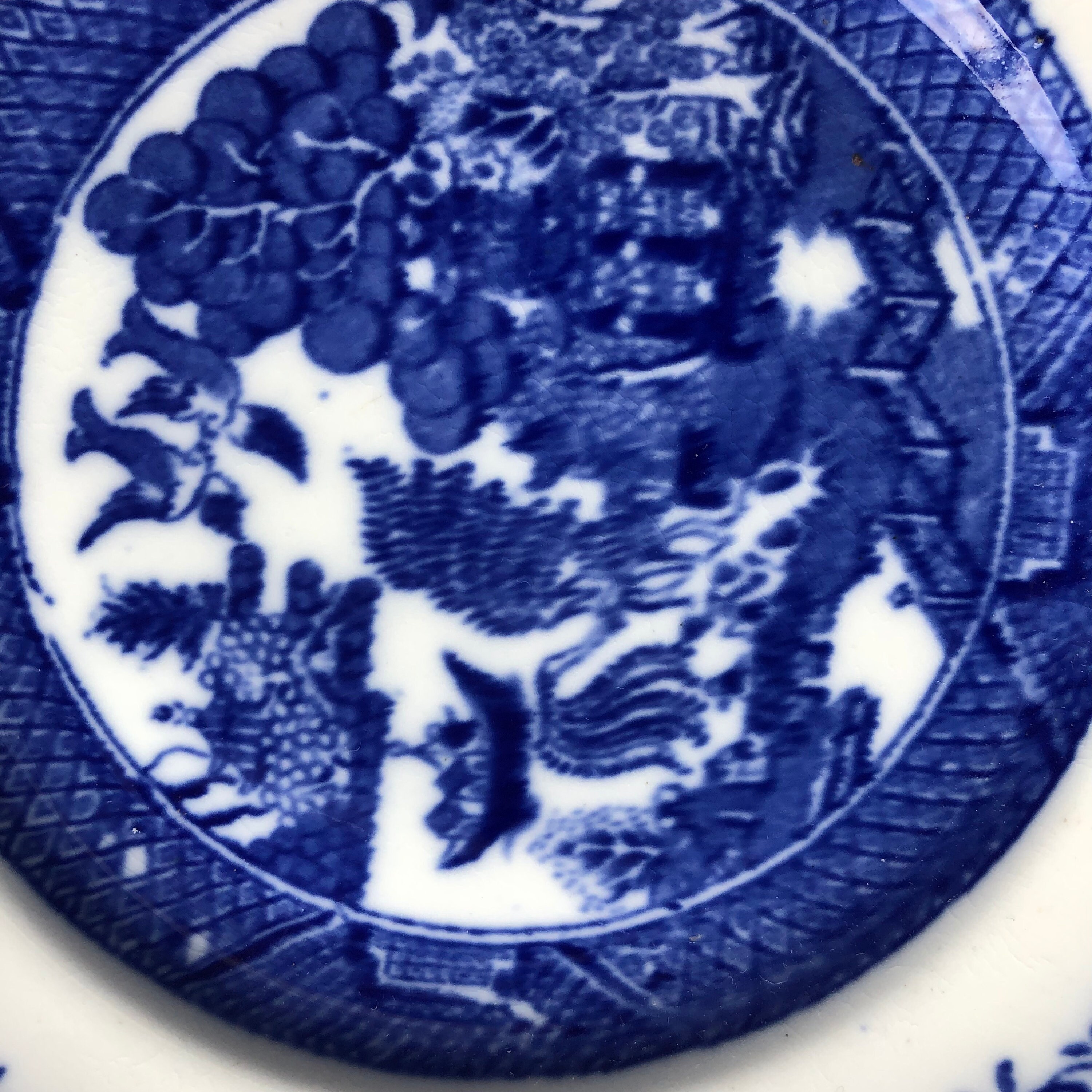 Antique Cobalt Blue & White Willow Pattern Flo Blue Victorian - Etsy