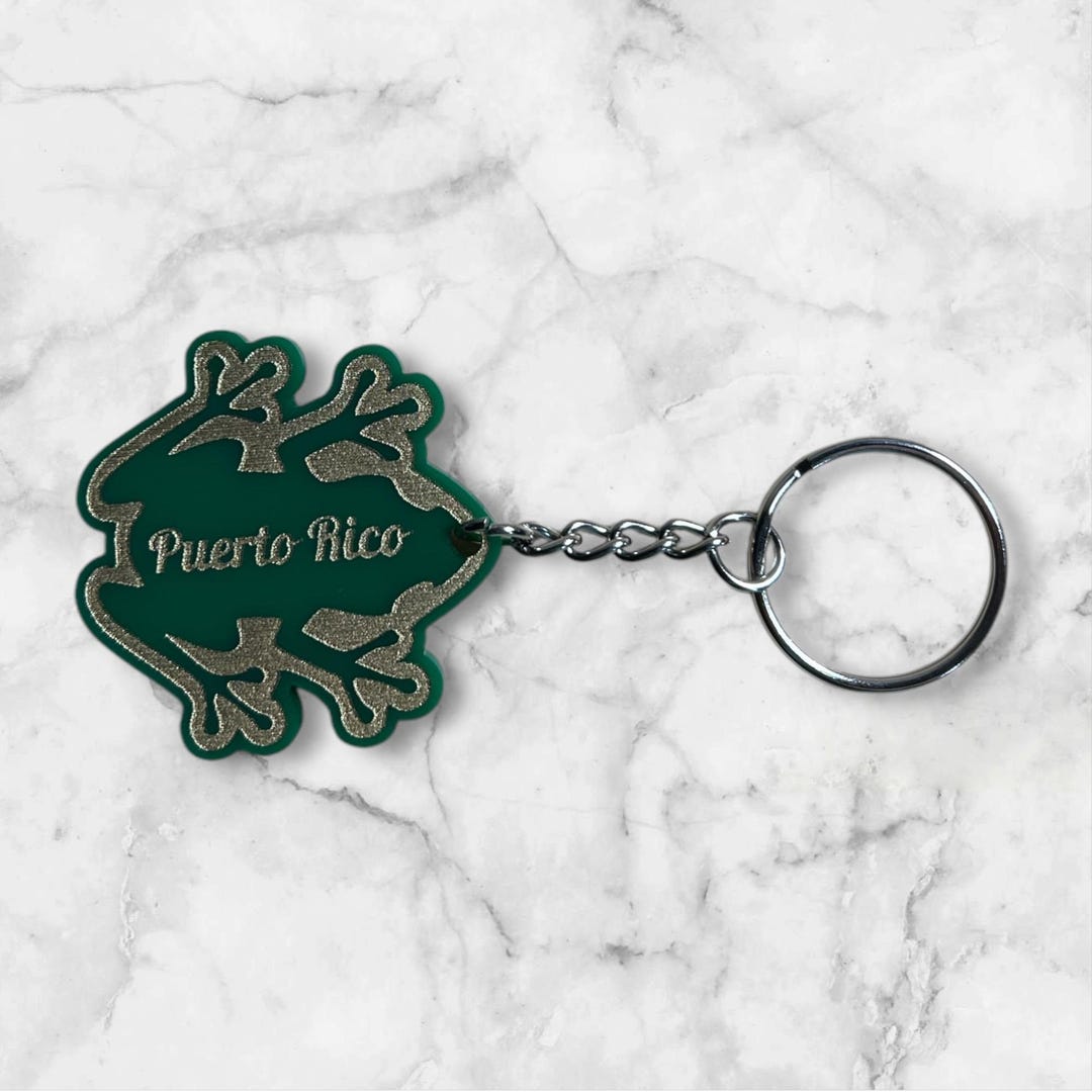 Acrylic Engraved Keychain of Coqui Frog With Text or Name - Etsy
