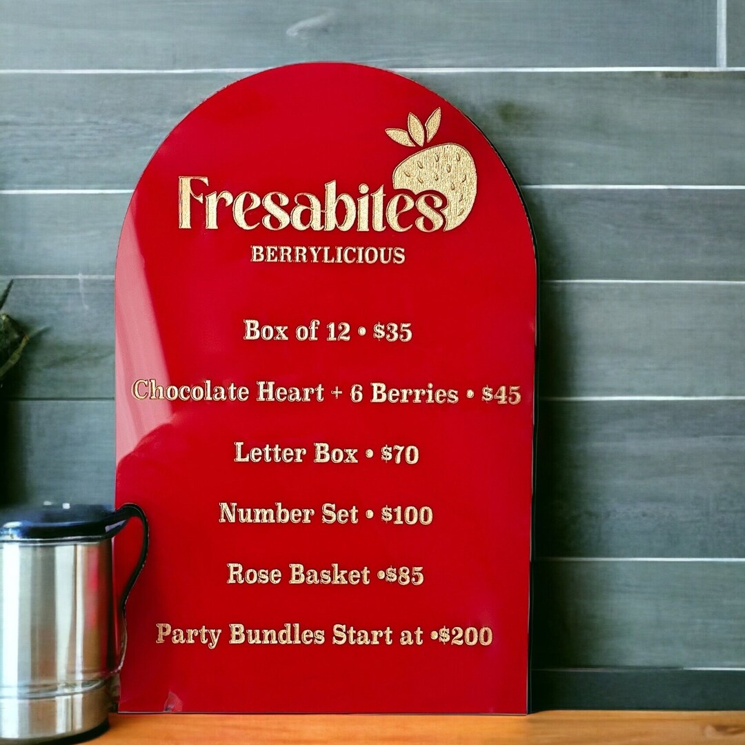 Engraved Menus for Small Businesses and Restaurants Made From Cast ...