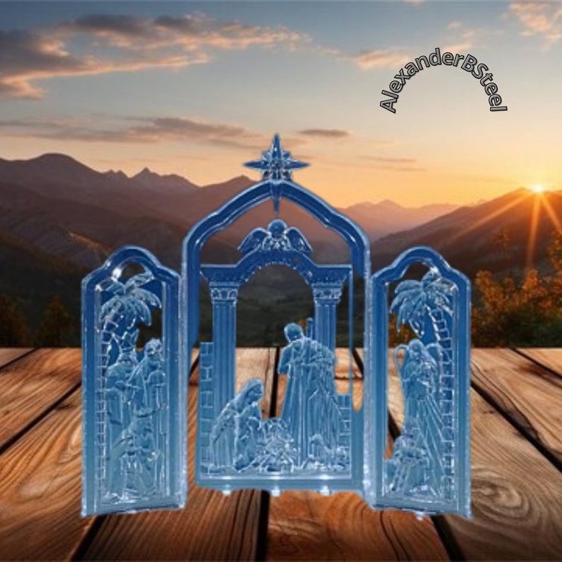 Two Sets of Clear Tabletop Nativity Frieze Decorations - Etsy