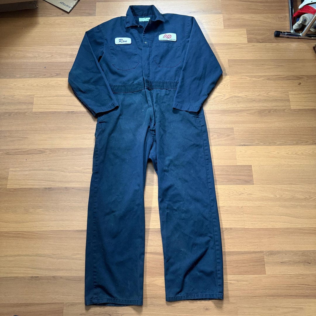 Men's Vintage Navy Blue Advanced Circuits Ron Work Jumpsuit Coveralls ...