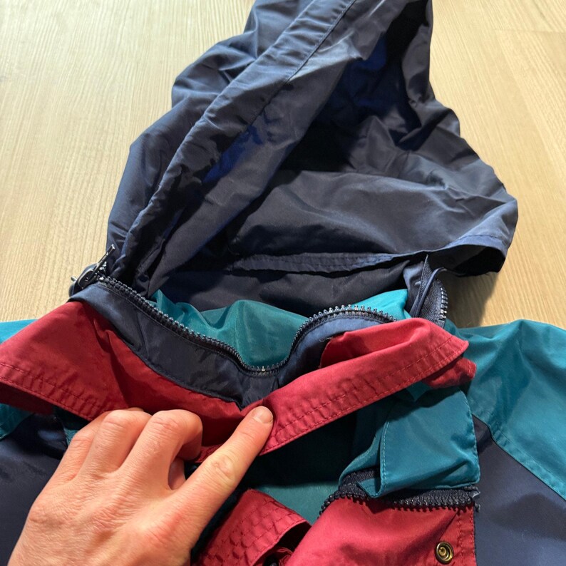 Men's Vintage 90's IBM Technology Shell Hooded Windbreaker Blue Jacket ...