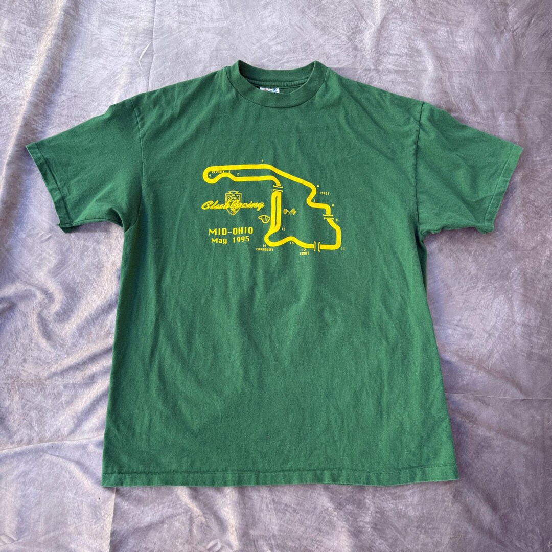 Vintage 1995 PCA Porsche Club Racing Mid Ohio Race Track Green Yellow ...