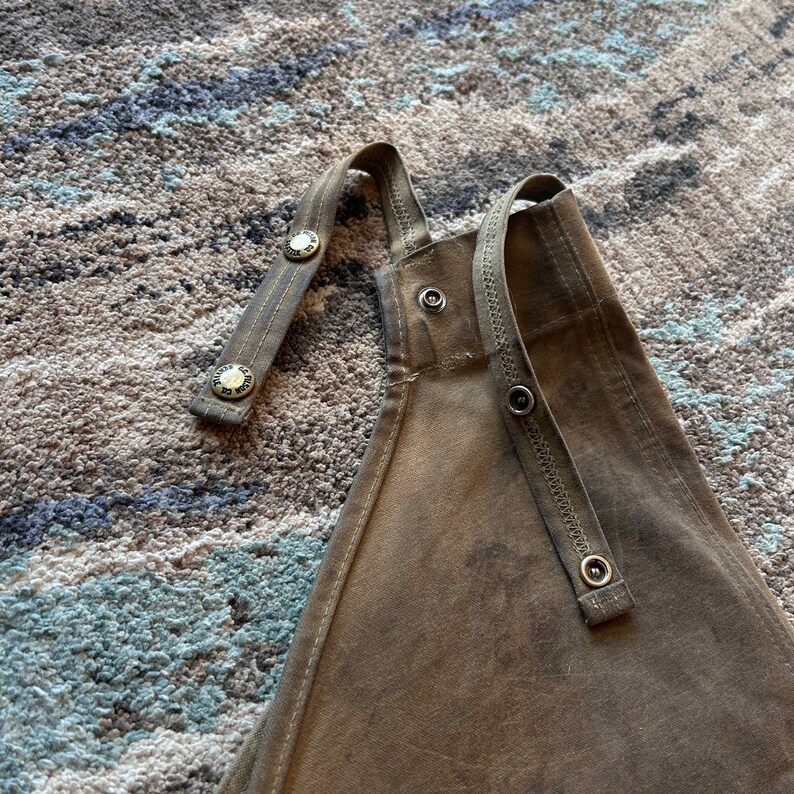 Mens Vintage 80s Filson Tin Cloth Waxed Leather Western Chaps Pants Sz ...