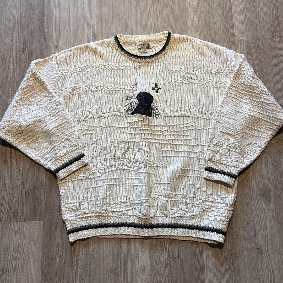 Vintage 90's Fieldmaster Black Lab Hunting Dog Crewneck Pullover ...