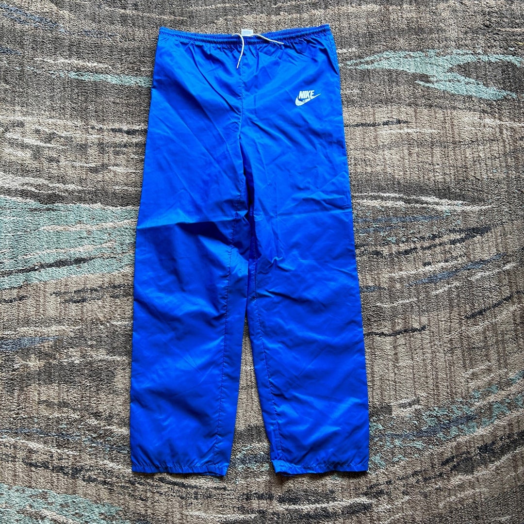Men's Vintage 80's Nike Nylon Blue White Track Wind Sweatpants Pants Sz ...