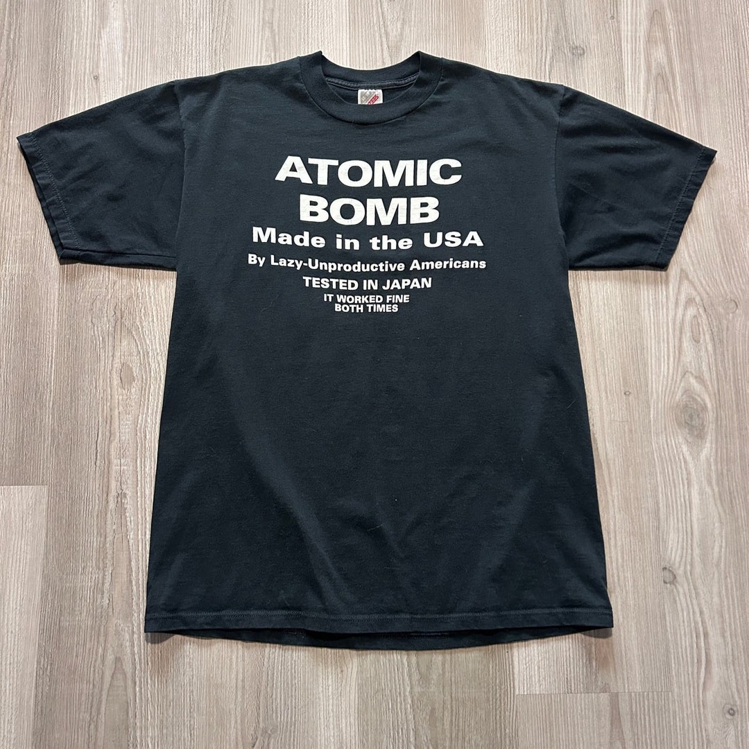 Vintage 90's Atomic Bomb Made in the USA Bikers and Vets Black Tee ...