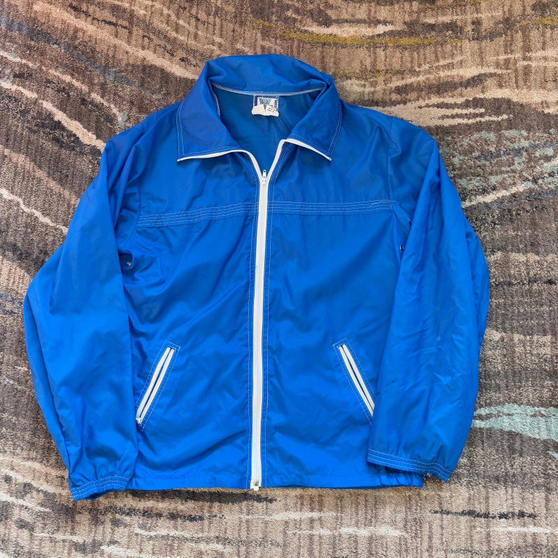 Vintage Blue Nylon Jacket - Etsy