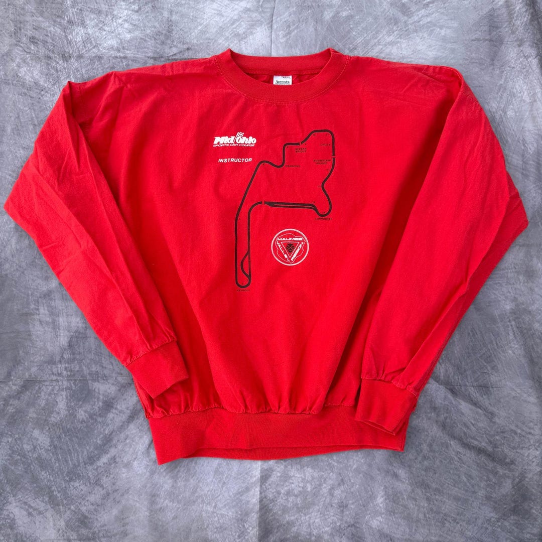 Vintage 80's Mid-ohio Sports Car Course Instructor Red Pullover Shirt ...
