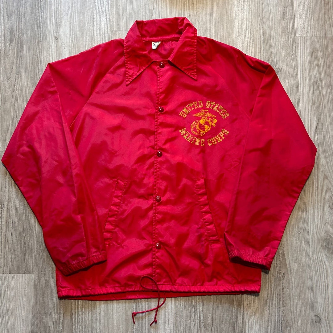 Vintage 70's Artex United States Marine Corps USMC Red Snap Track ...